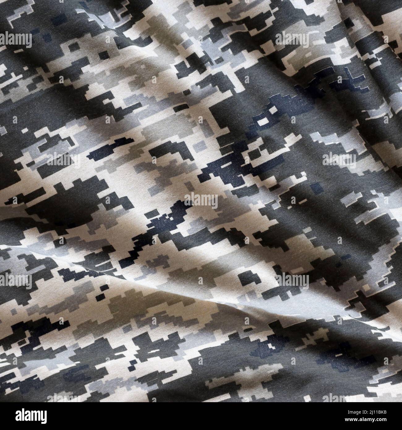 Fabric with texture of Ukrainian military pixeled camouflage. Cloth ...