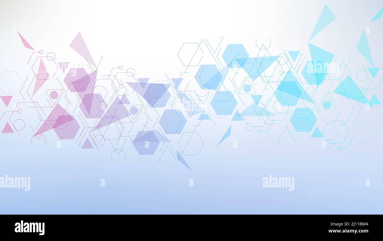 Science Network Pattern Connecting Lines And Dots Technology Hexagons