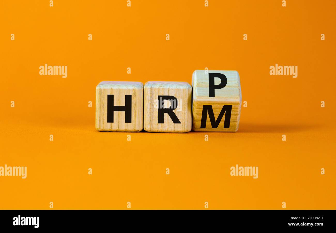 HRM or HRP Human resource management o planning symbol. Words HRM and ...