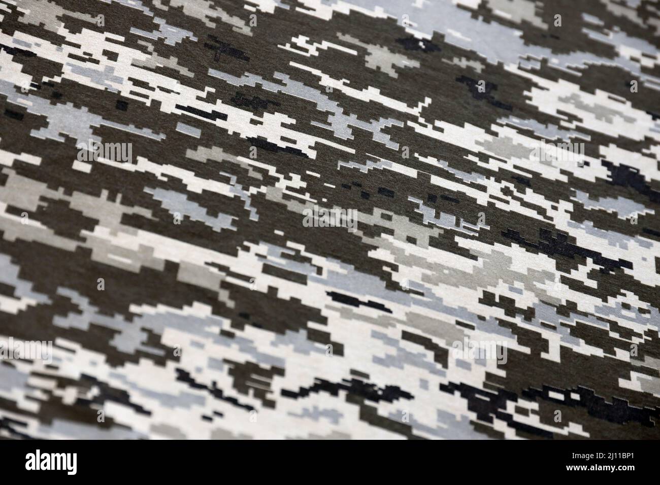 Fabric with texture of Ukrainian military pixeled camouflage. Cloth ...