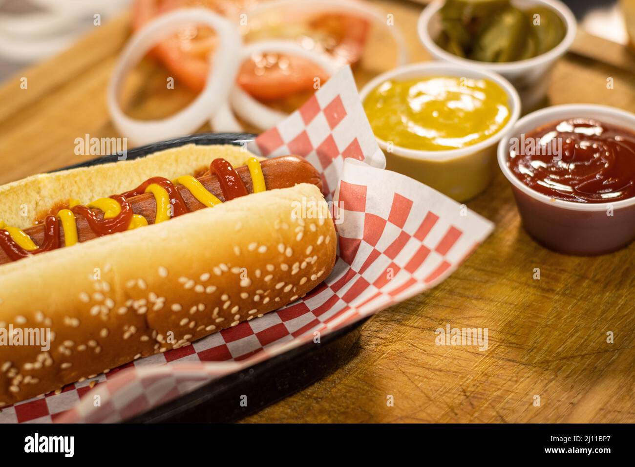 hot dog prepared junk food fast food ketchup mustard epicurean dish ...