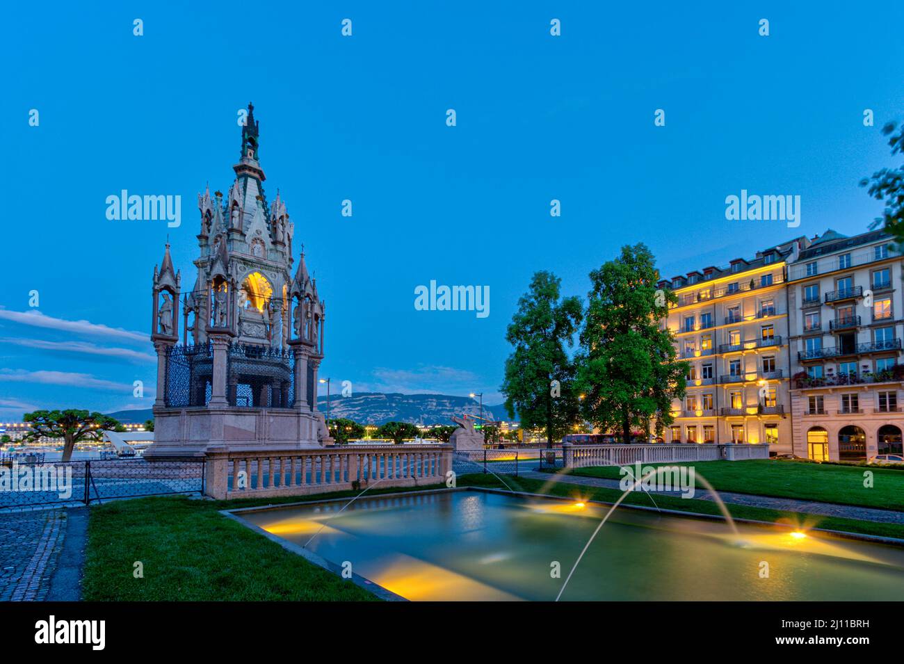 Brunswick monument by night, Geneva, Switzerland, HDR Stock Photo - Alamy