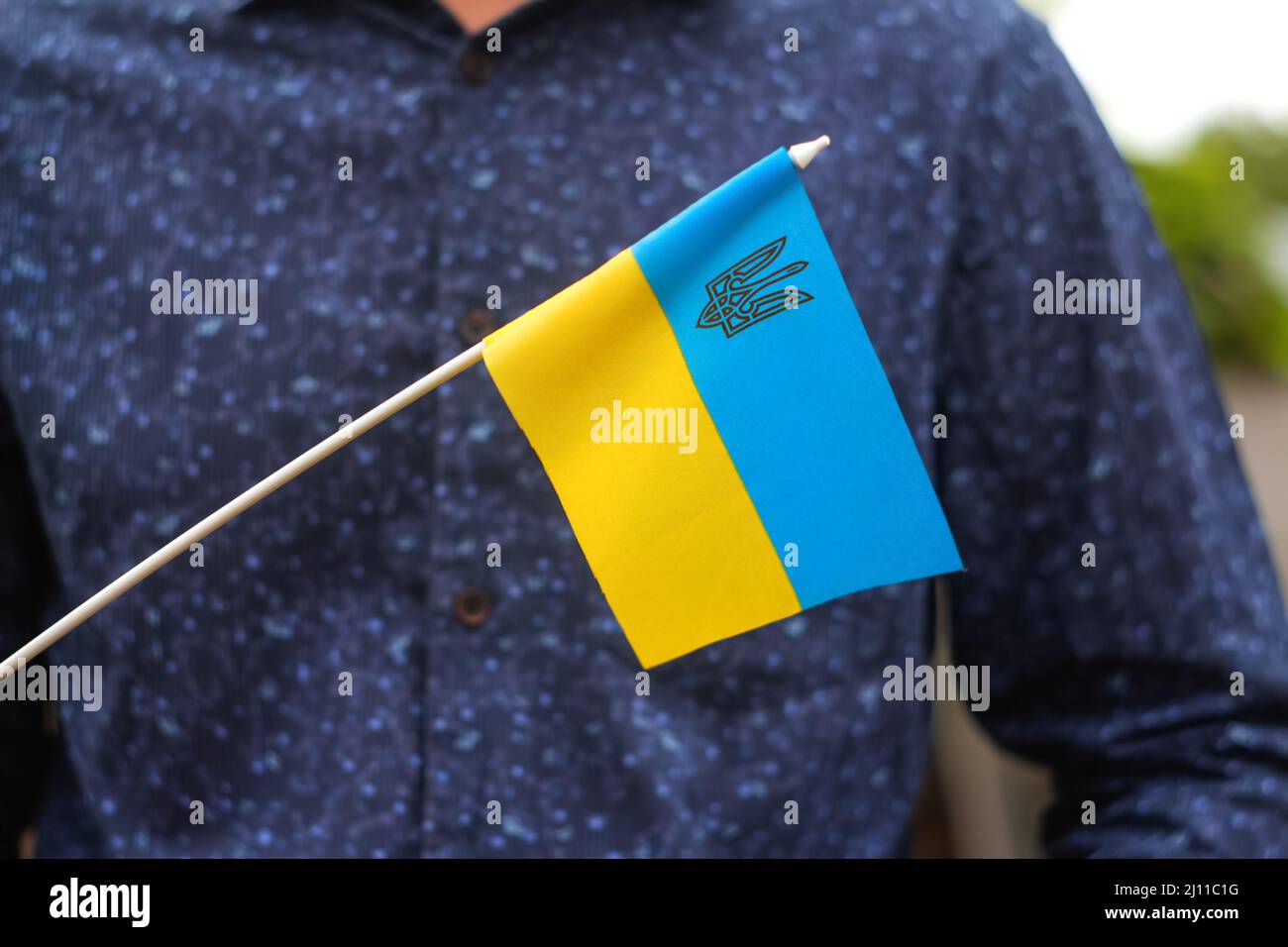 Photography of flag of Ukraine. Close up waving flag of Ukraine and ...