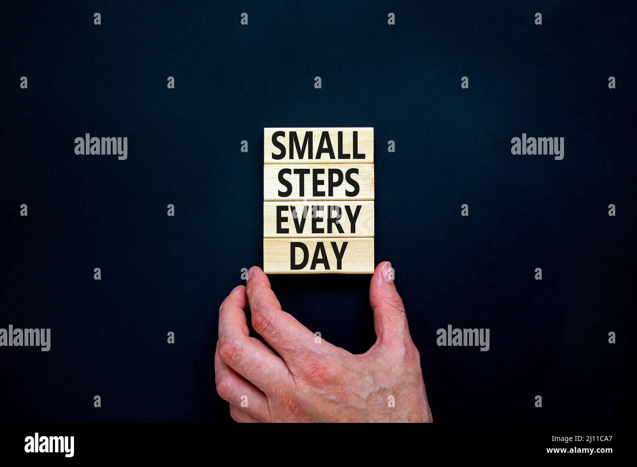 Small steps every day symbol. Concept words Small steps every day on ...