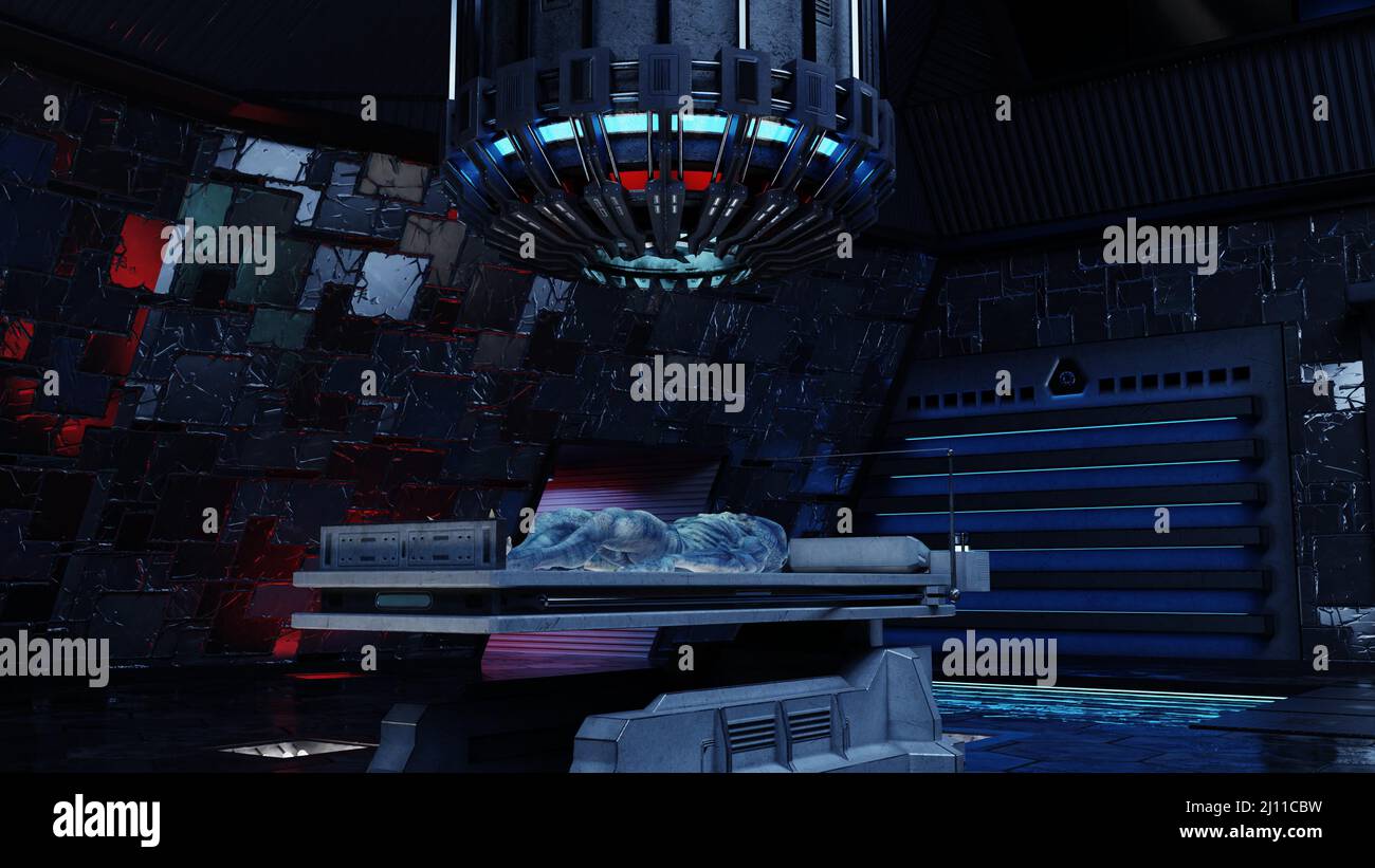 3D-illustration of an alien room and labaratory Stock Photo - Alamy