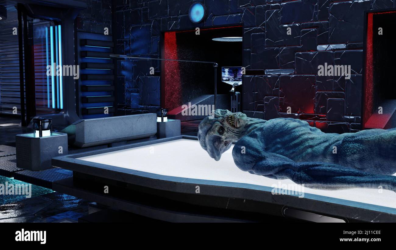 3D-illustration of an alien room and labaratory Stock Photo - Alamy
