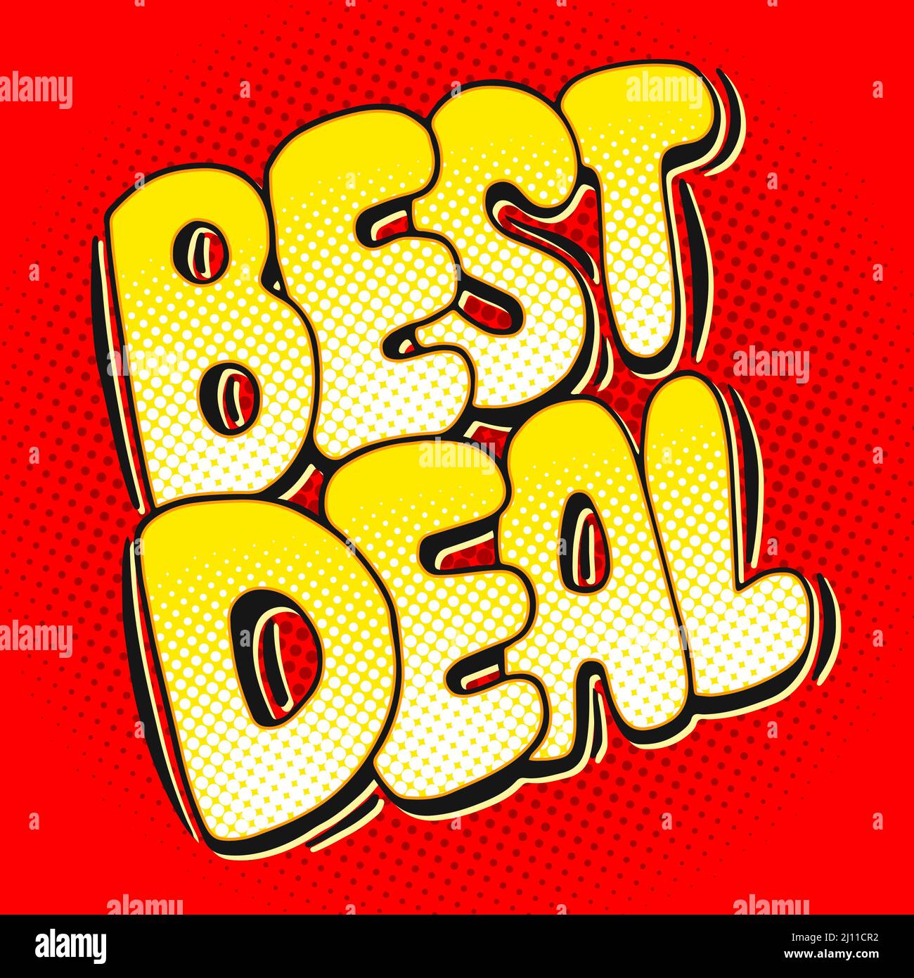 Best Deal word red banner in pop art comic style, vector illustration ...