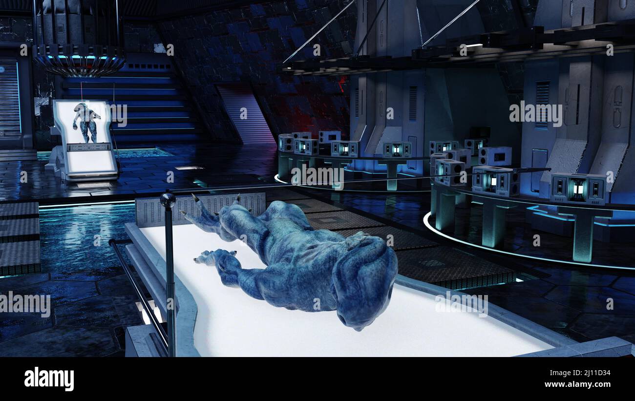 3D-illustration of an alien room and labaratory Stock Photo - Alamy