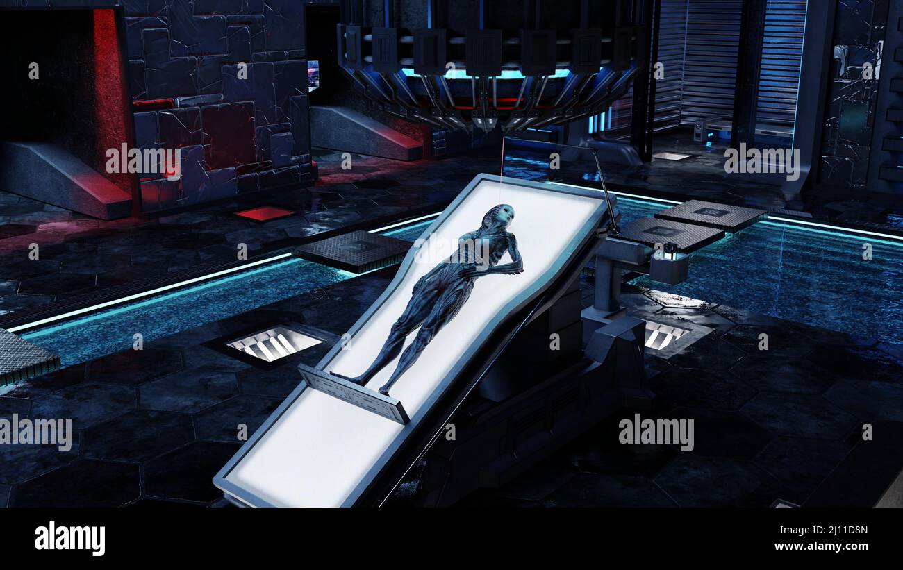 3D-illustration of an alien room and labaratory Stock Photo - Alamy