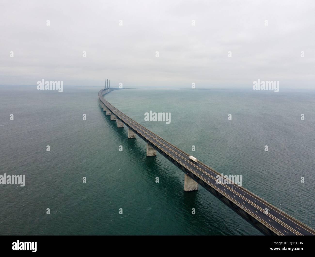 Öresund Bridge, Malmö, Sweden. View from the Öresund Bridge the ...