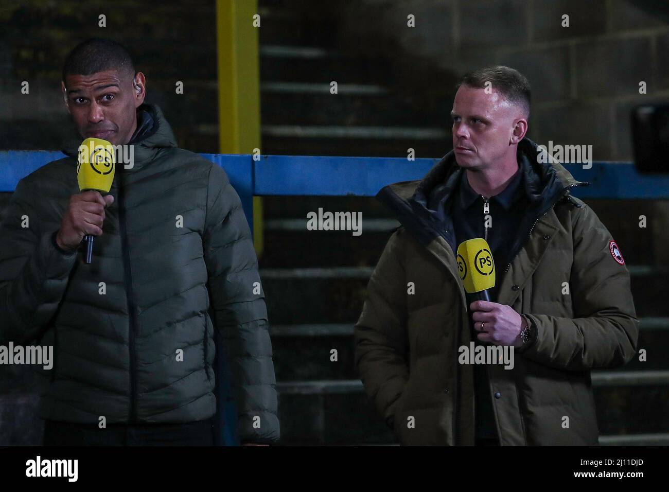 Halifax, UK. 21st Mar, 2022. Leon Pryce and Kevin Brown of Premier ...