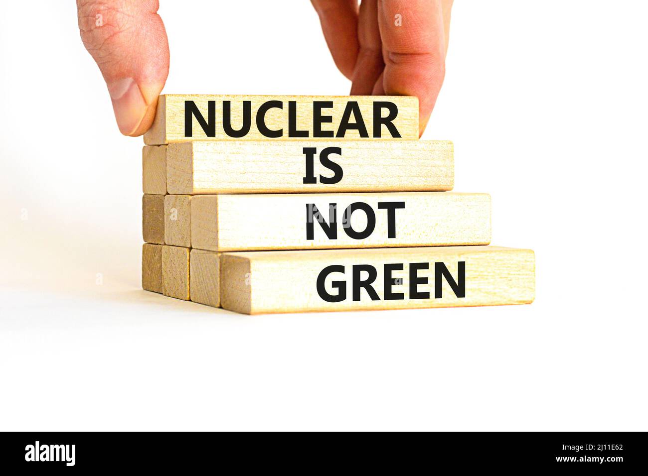 Nuclear is not green symbol. Concept words Nuclear is not green on ...