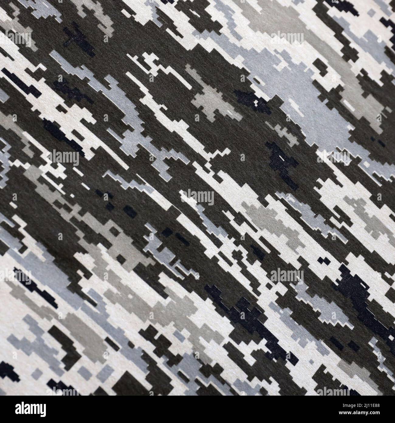 Fabric with texture of Ukrainian military pixeled camouflage. Cloth ...