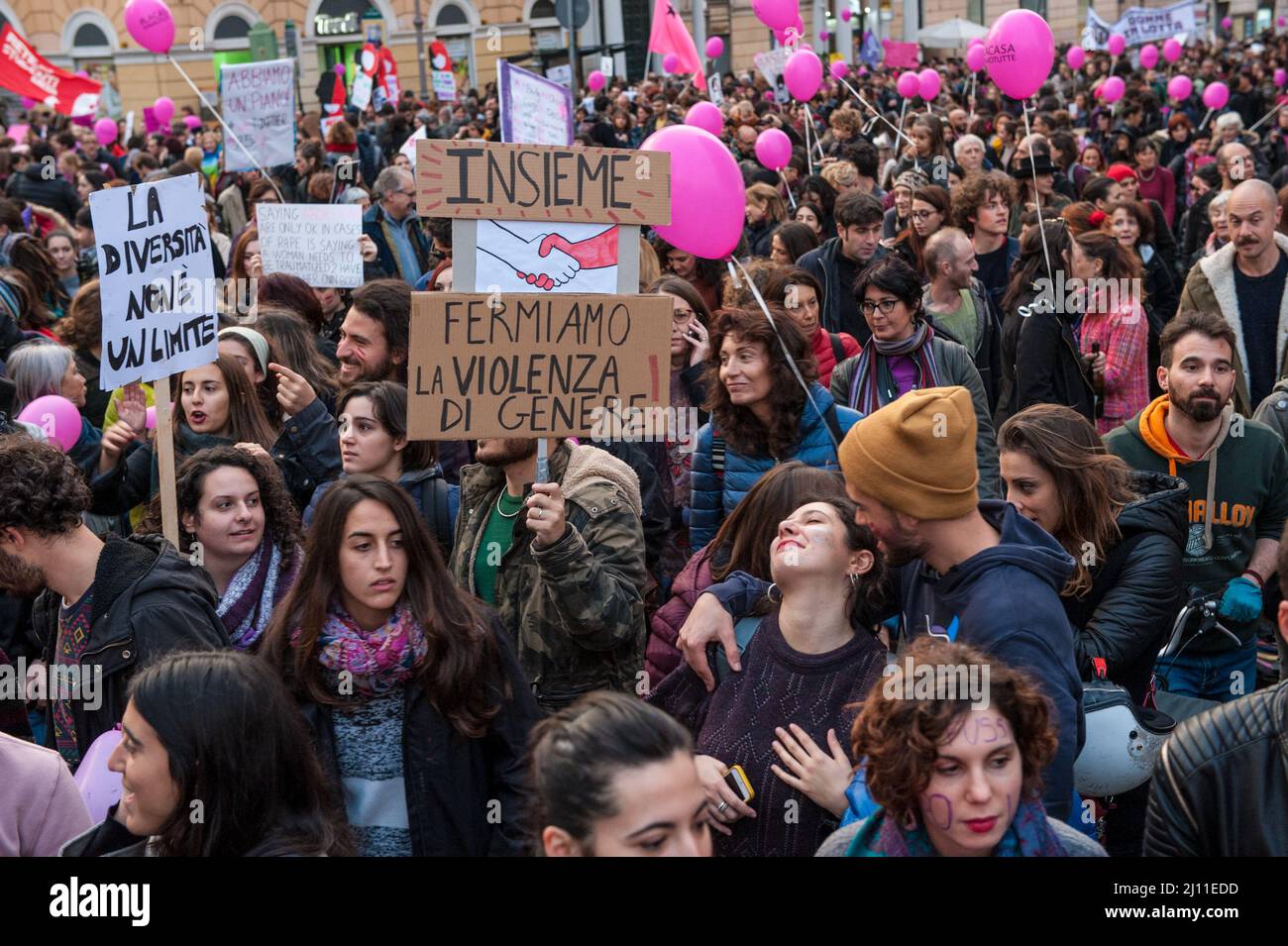 Rome, Italy 25/11/2017: Demonstration in occasion of the day against ...