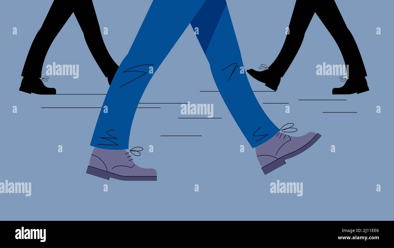 Male legs in motion. Legs in trousers and boots take a step. Gait ...