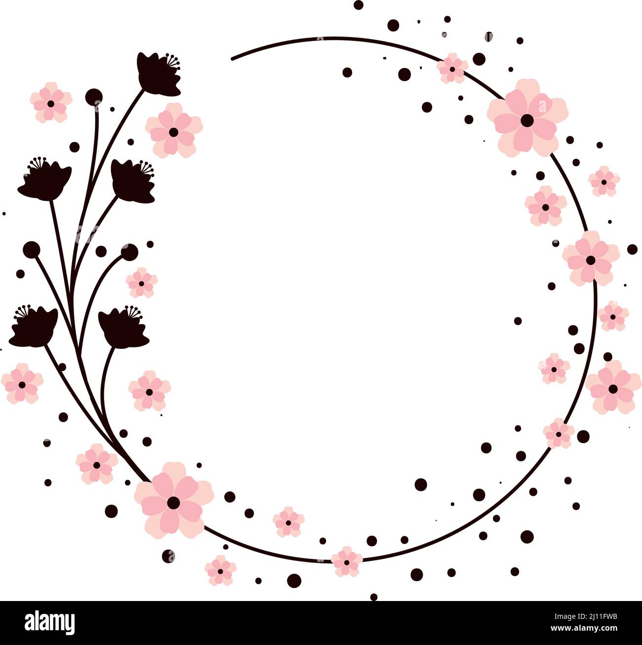 flowers circle border Stock Vector Image & Art - Alamy