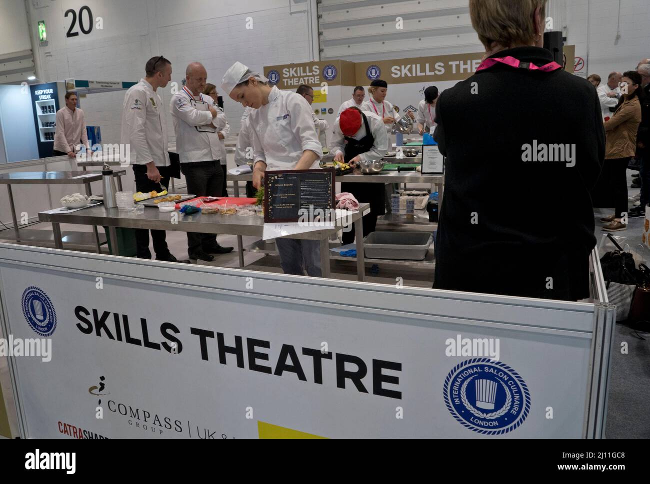 Trainee chefs prepare food for visitors and traders at the IFE 2022 ...