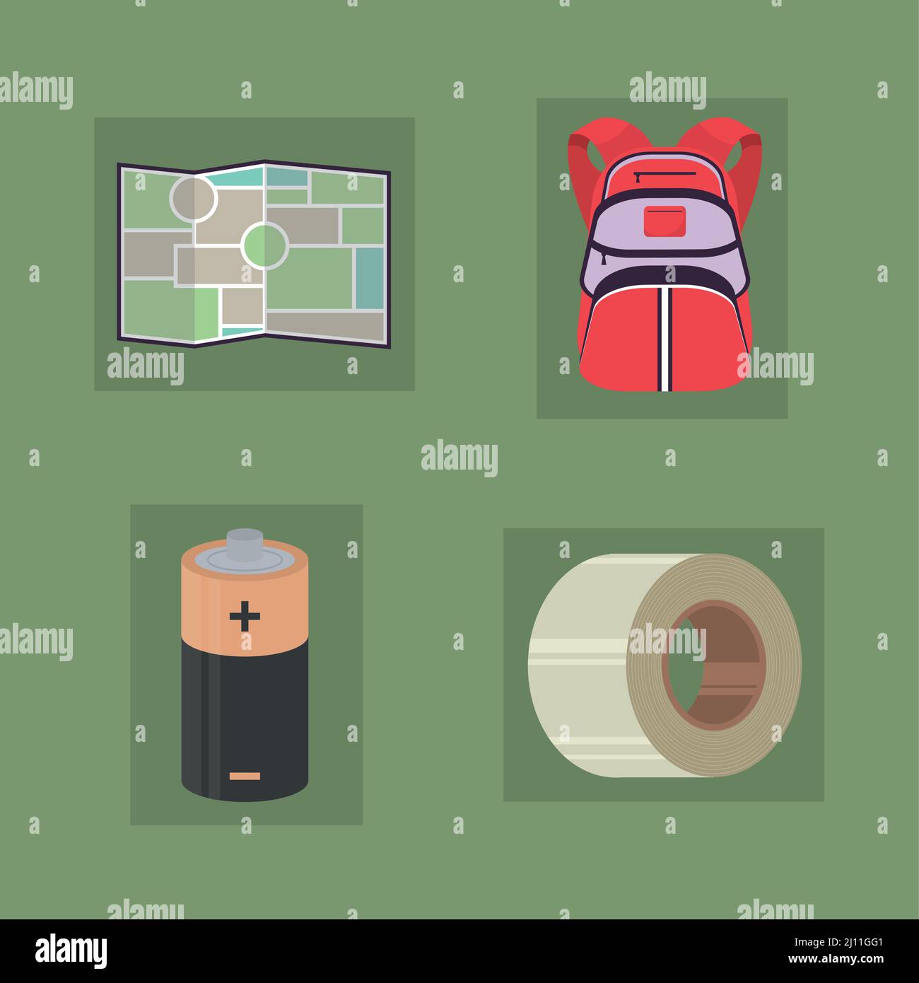 emergency disaster kit Stock Vector Image & Art - Alamy