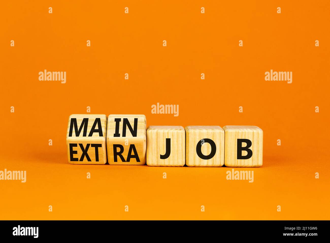 Extra or main job symbol. Turned wooden cubes and changed concept words ...