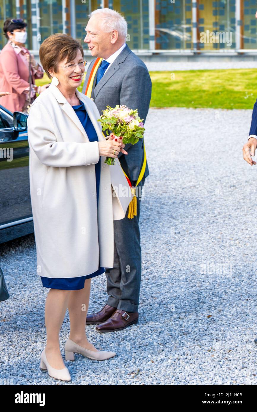 First lady of Austria Doris Schmidauer during a visit to Queen ...