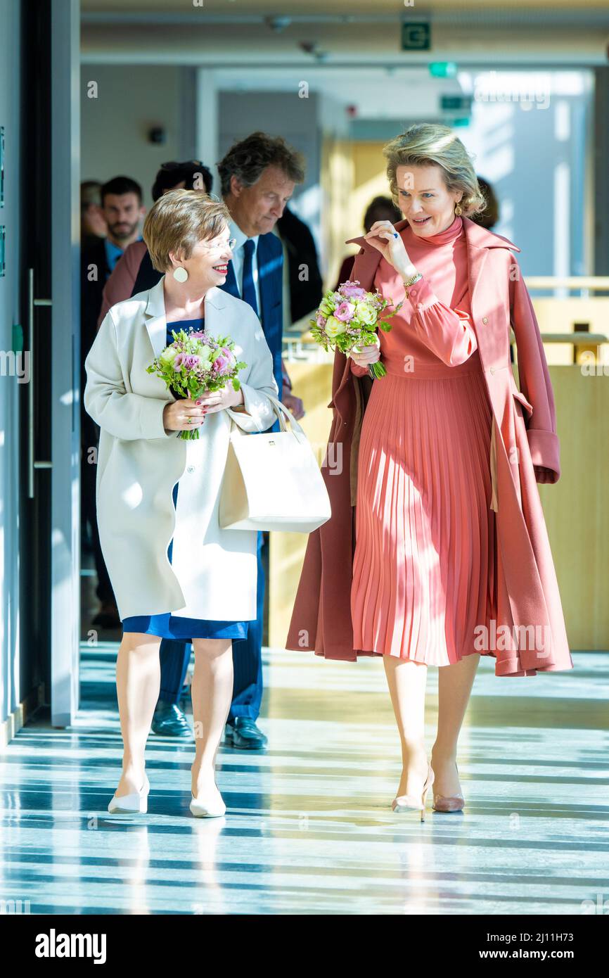 Queen Mathilde of Belgium and first lady of Austria Doris Schmidauer ...