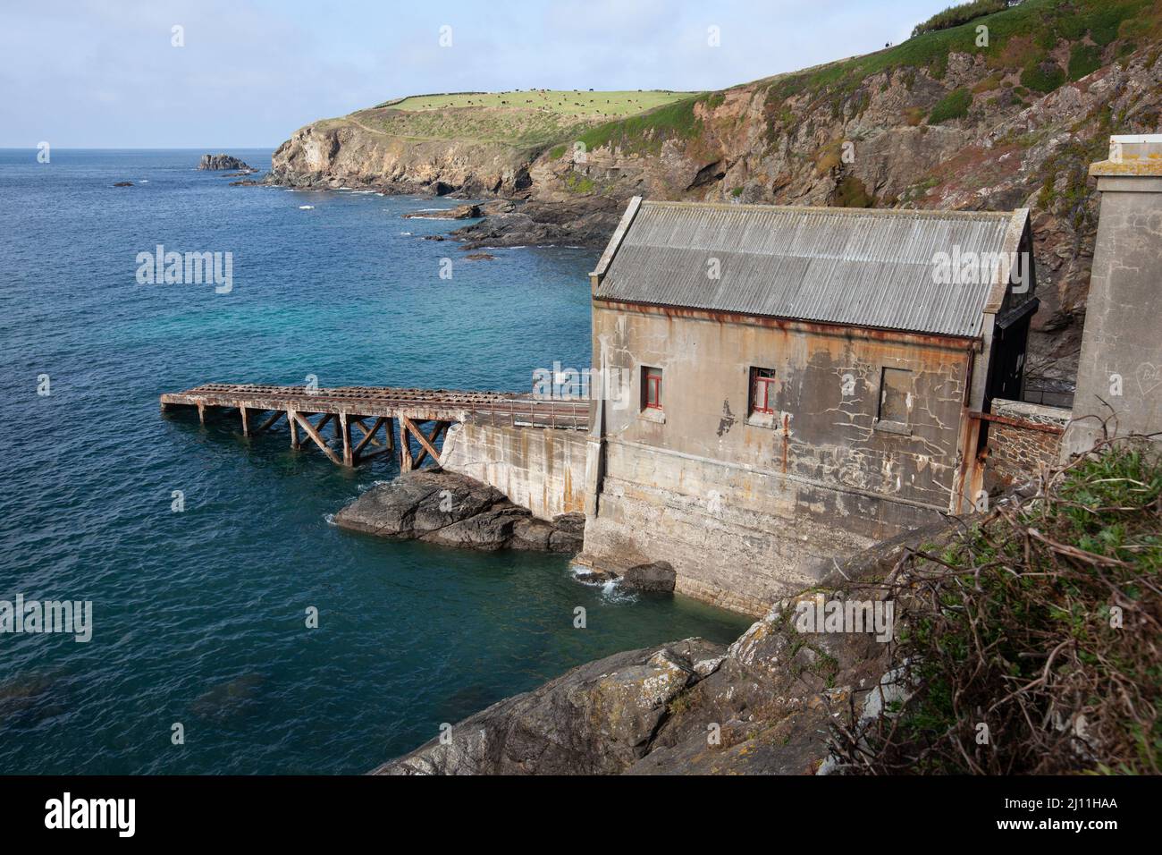 Old Polpeor Cove Lifeboat station at Lizard Point, Cornwall Stock Photo ...