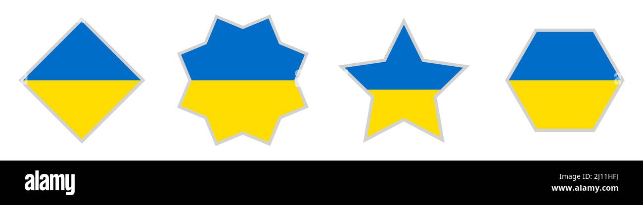 Flag of Ukraine. National flag of Ukraine. Vector illustration. Set of ...