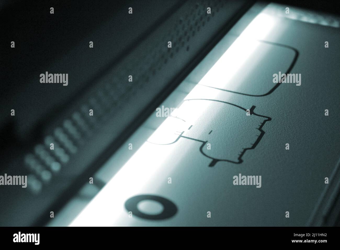 Industrial powder 3D printer printing process close-up. Multi Jet ...