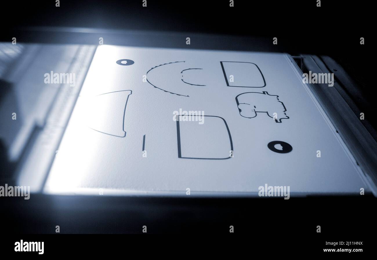 Powder industrial 3D printer printing three-dimensional volumetric ...