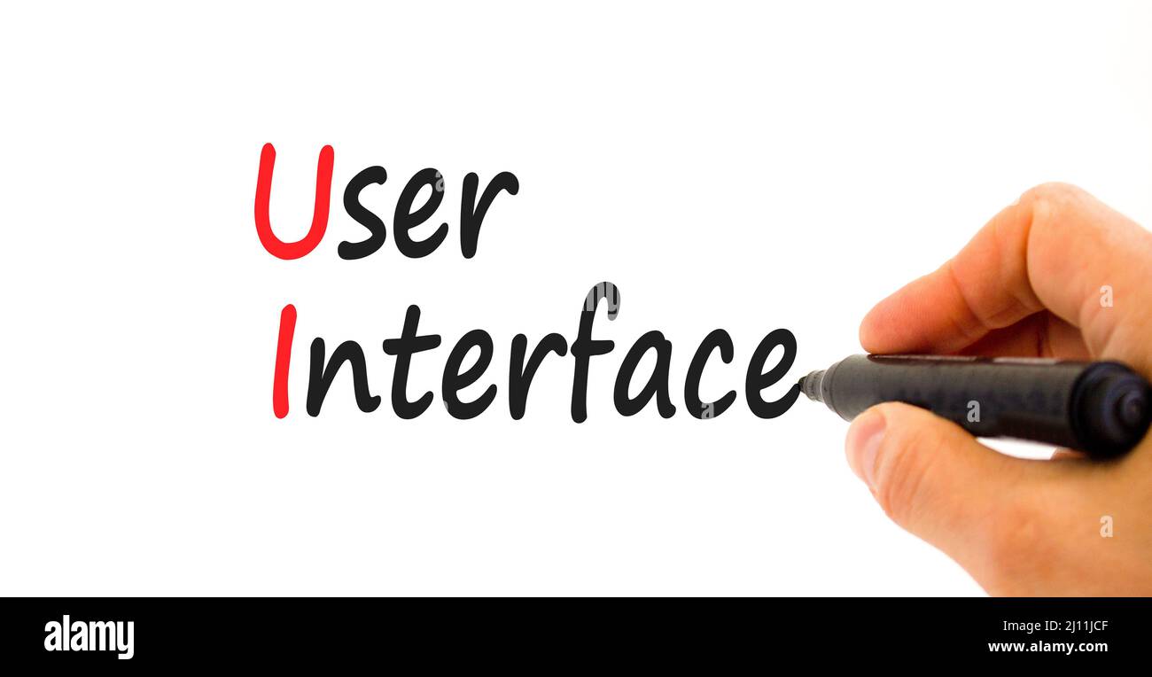 UI user interface symbol. Concept words UI user interface on white ...