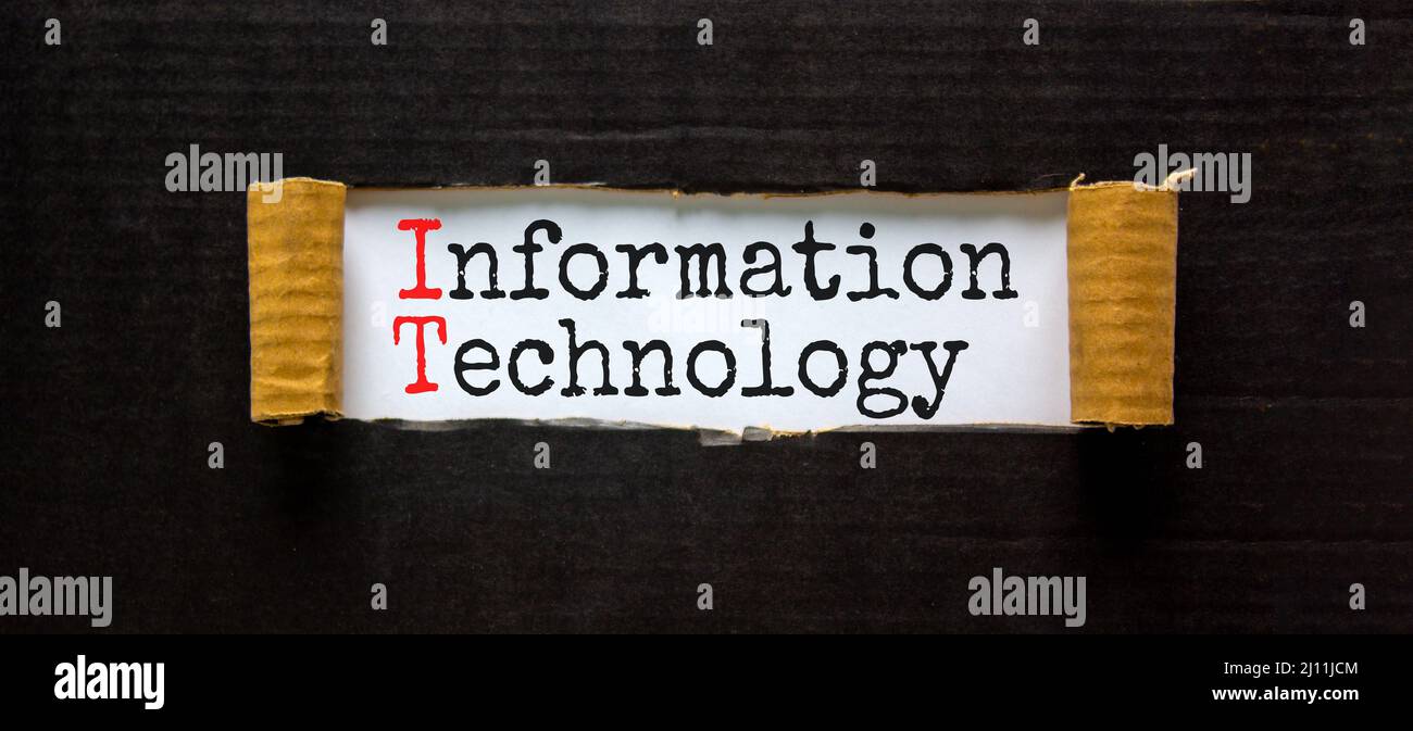 IT information technology symbol. Concept words IT information ...