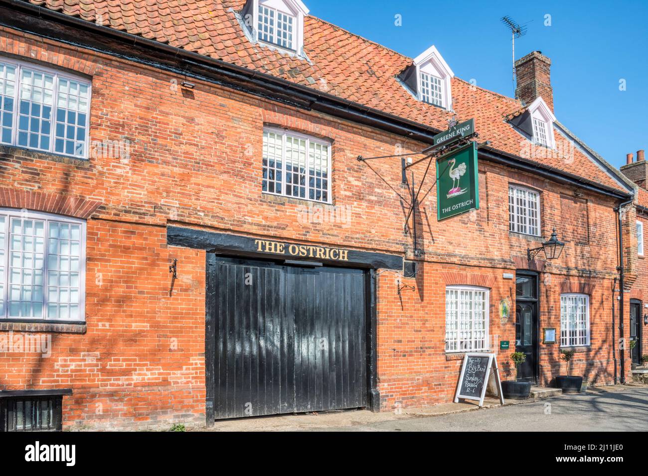 The Ostrich pub in the Norfolk village of Castle Acre Stock Photo - Alamy