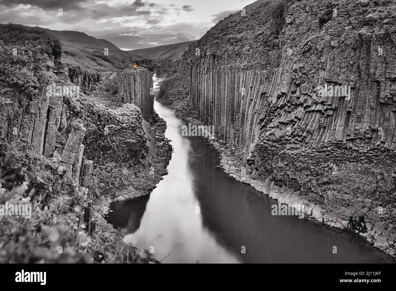 view of the mighty studlagil canyon on iceland with its huge basalt columns Stock Photo - Alamy
