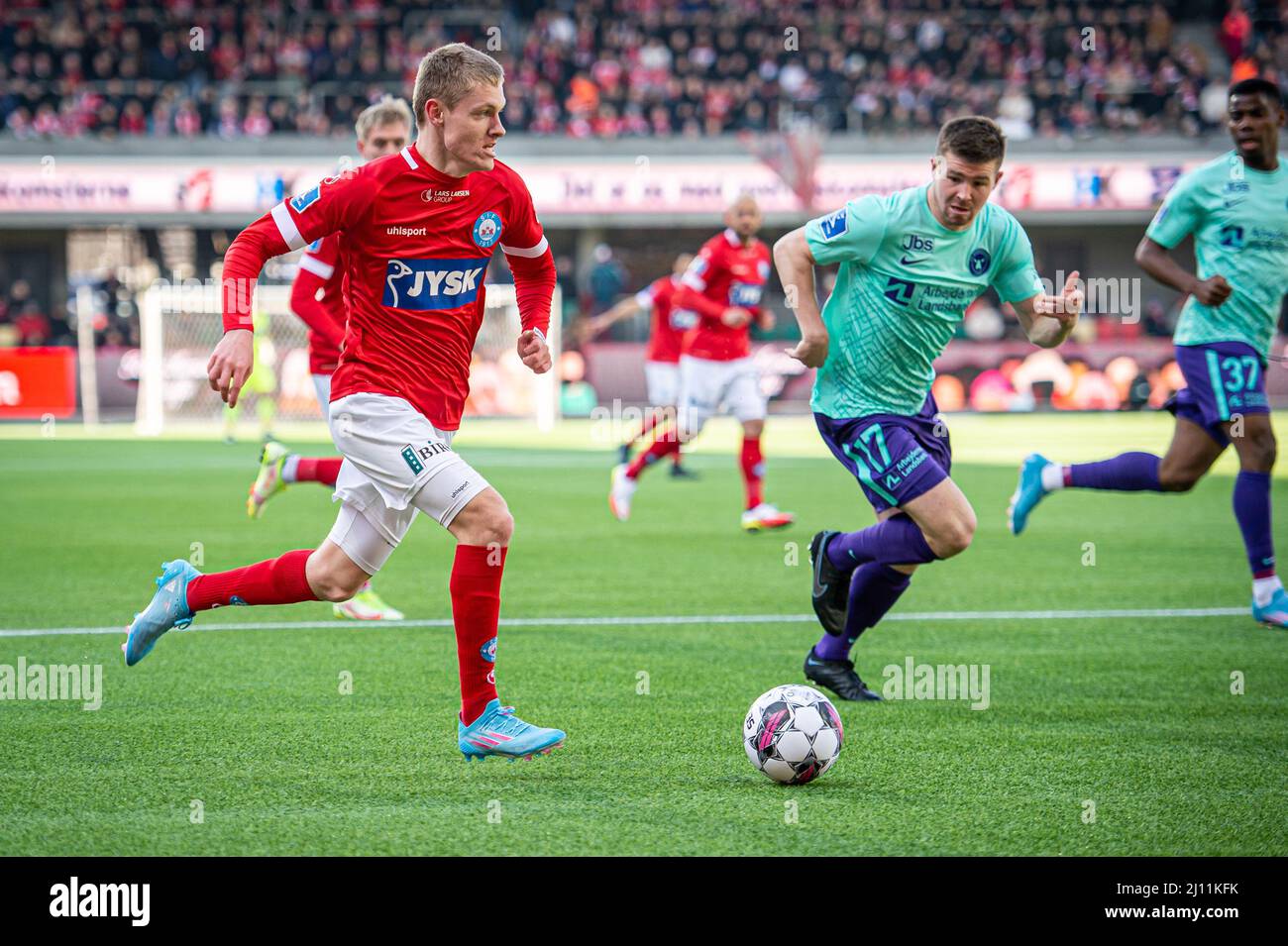 Silkeborg, Denmark. 20th, March 2022. Sebastian Jorgensen (27) of ...