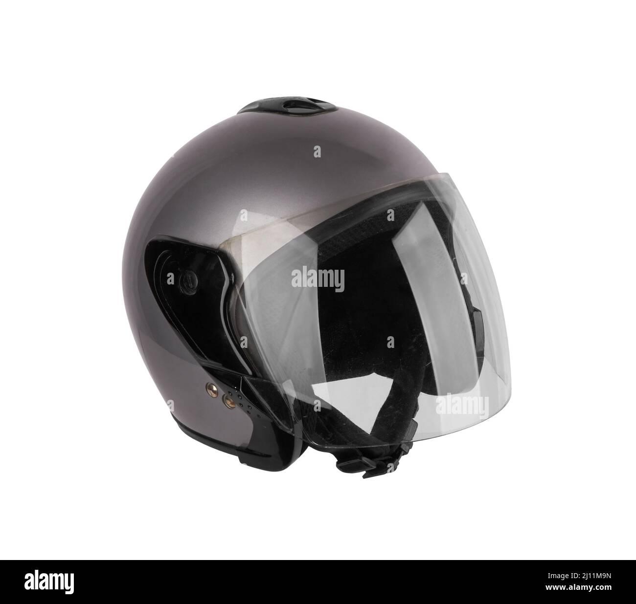 Gray motorcycle helmet isolated on white background Stock Photo - Alamy