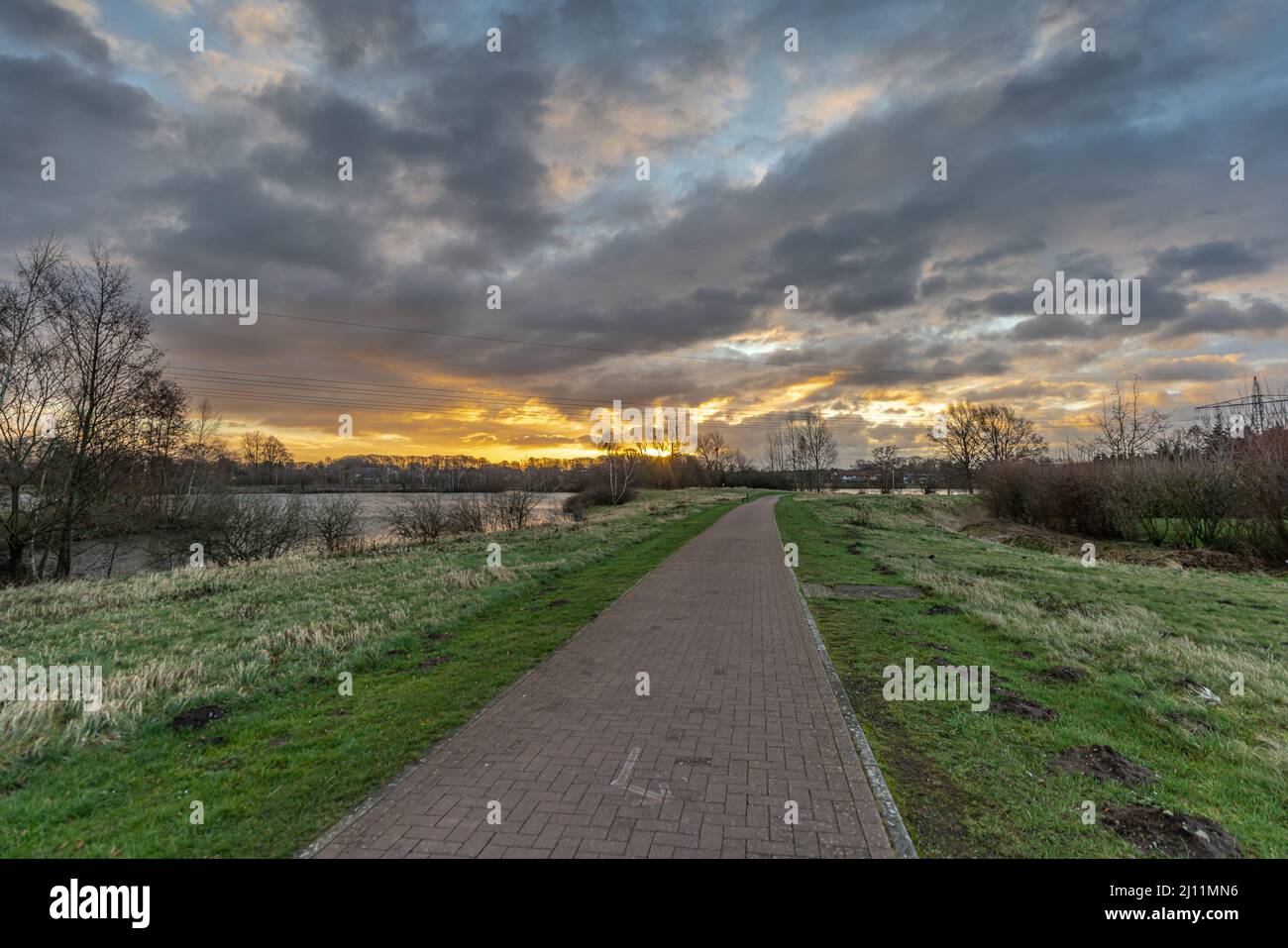 Footpath in field near road hi-res stock photography and images - Alamy