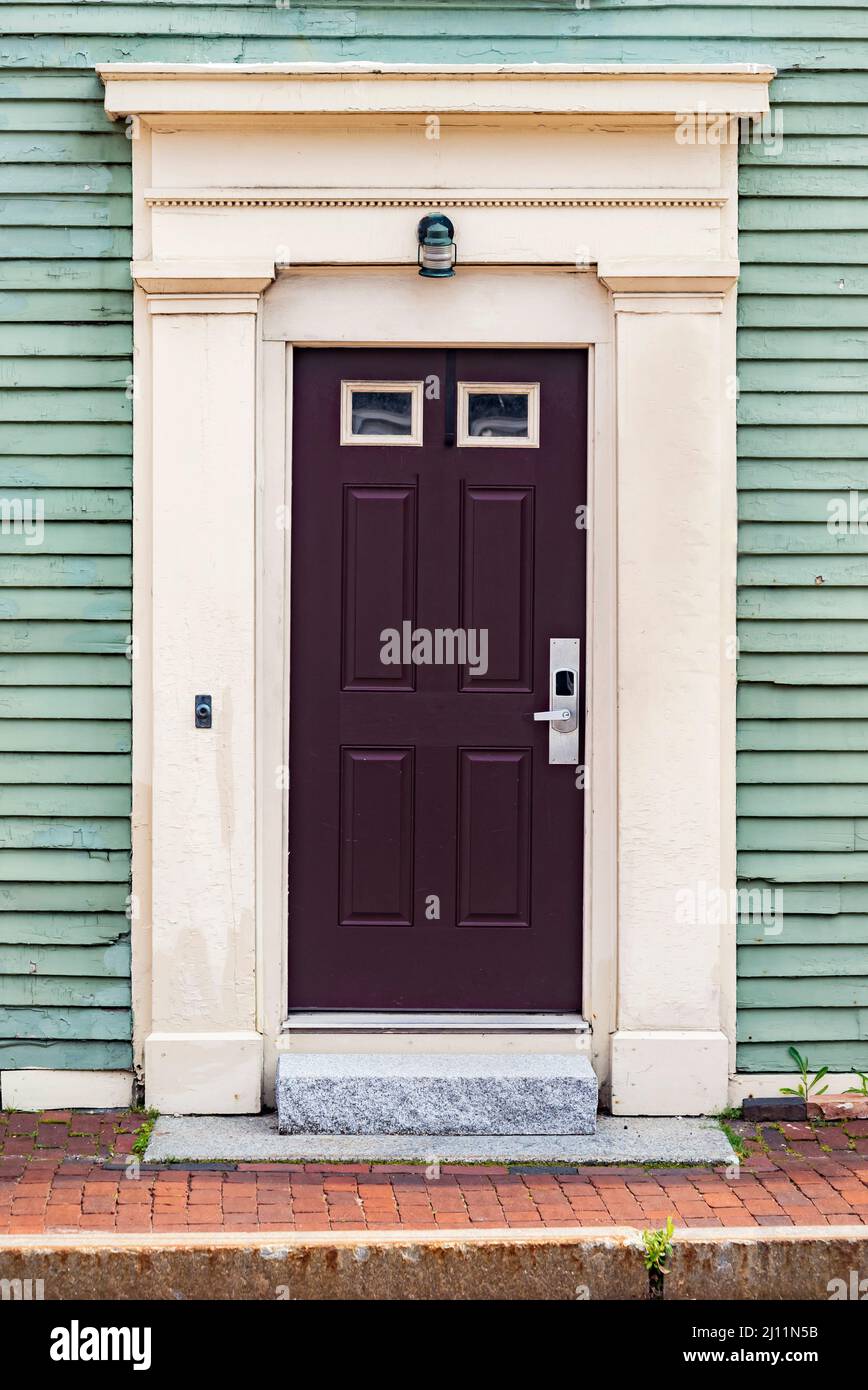 View of a House Front Door Surround with typical architecture in ...