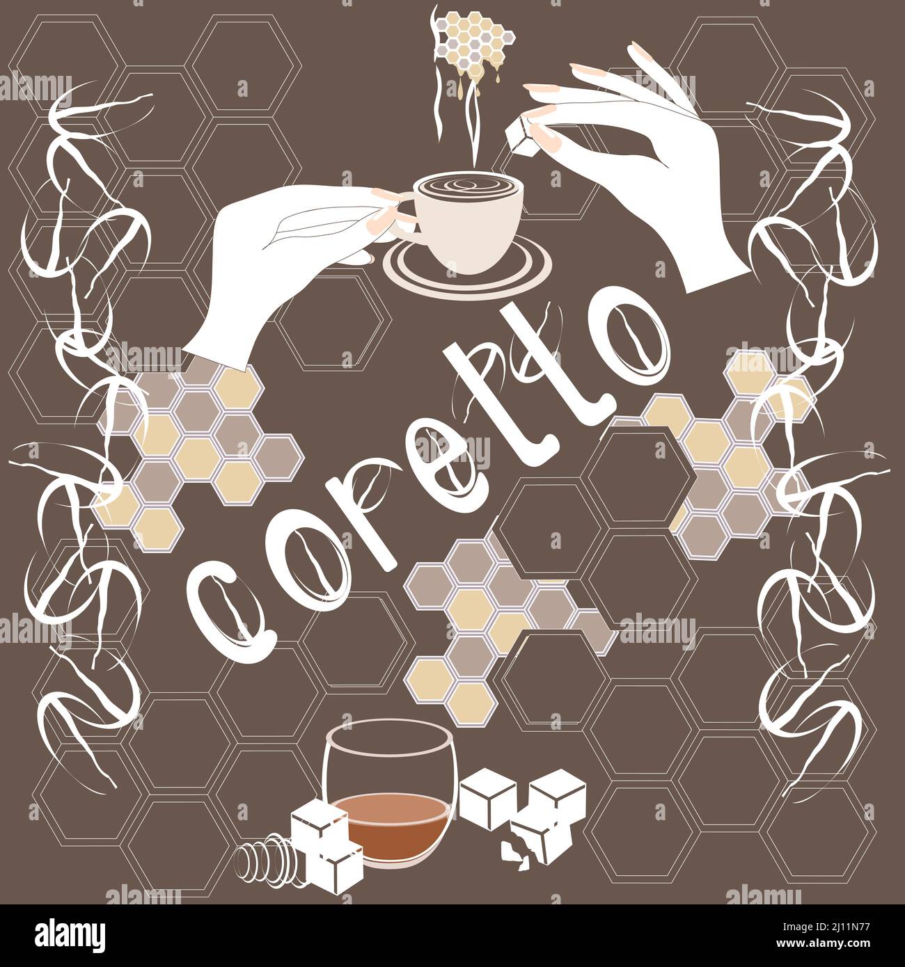 menu for a bar with a cup of coretto coffee Stock Vector Image & Art ...