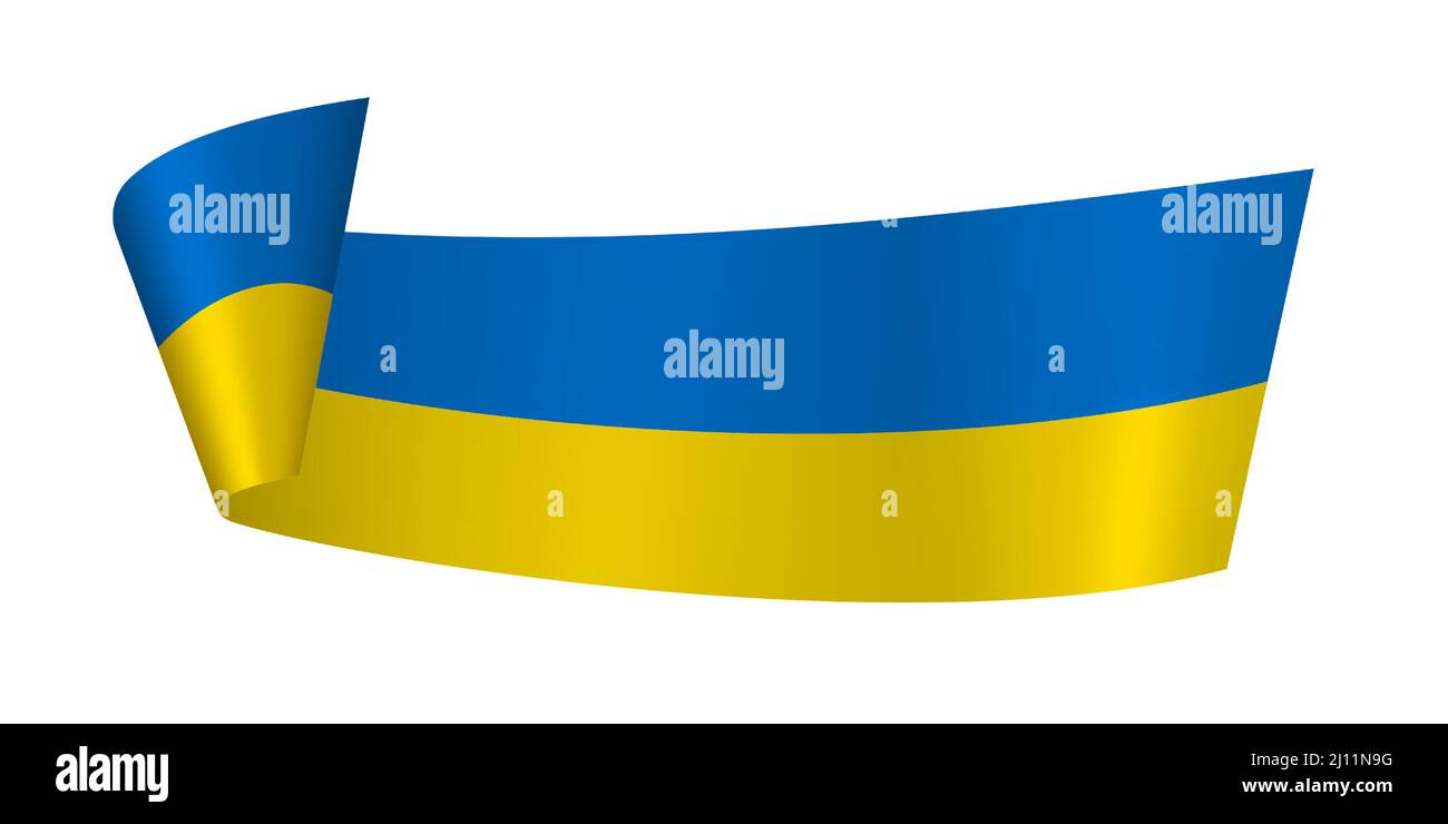 Ukrainian flag. Abstract isolated ribbon. National flag of Ukraine ...
