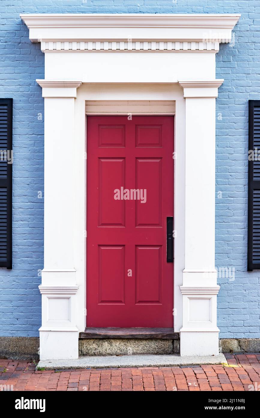 View of a House Front Door Surround with typical architecture in ...