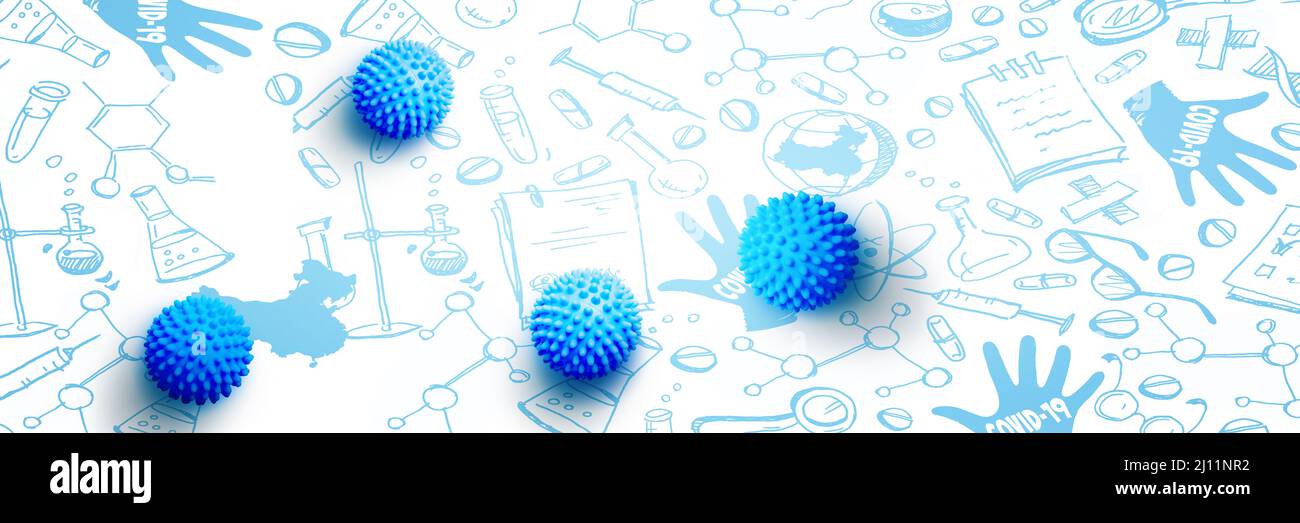 Dangerous corona virus, SARS pandemic risk concept. 3D illustration ...