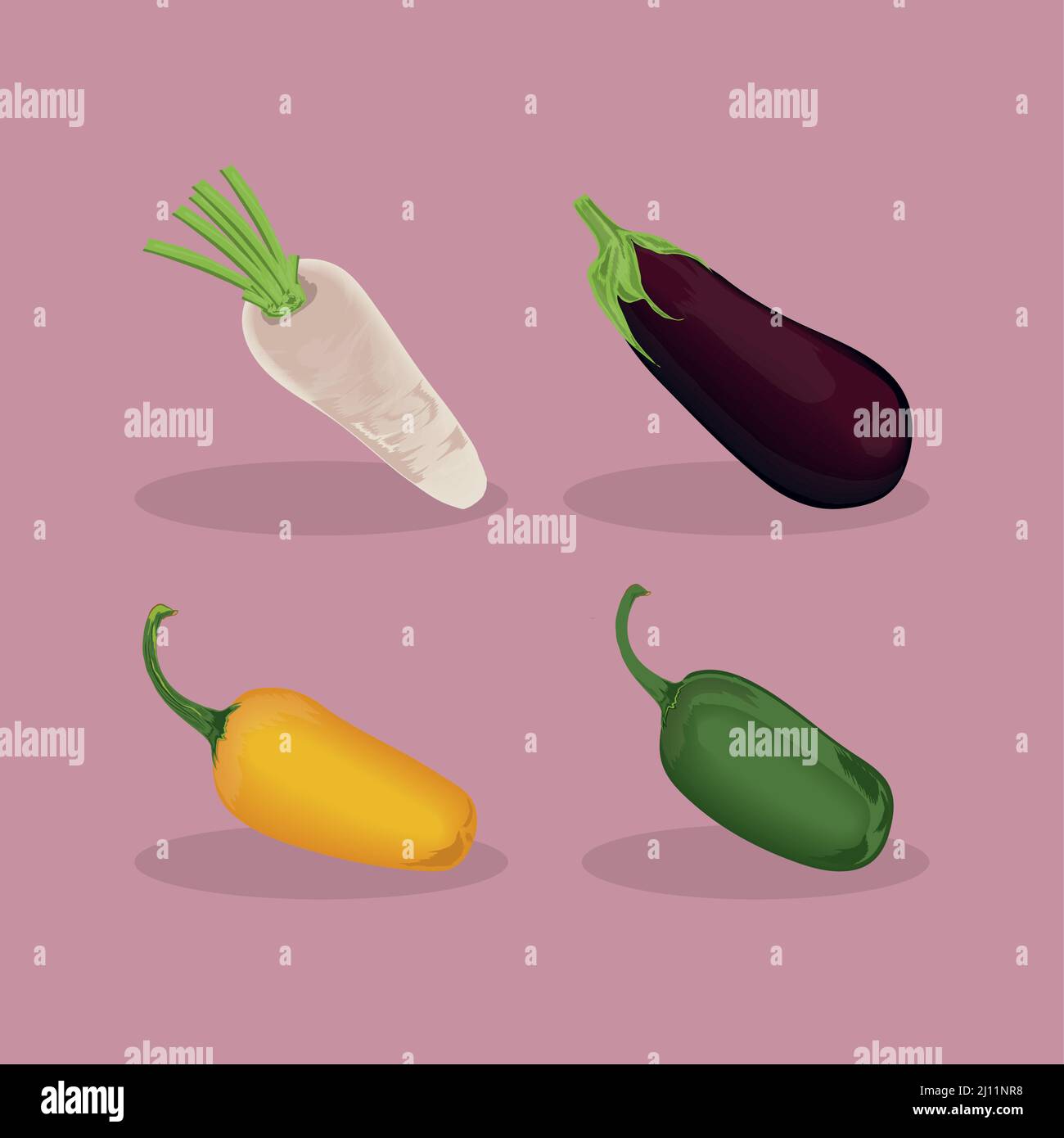 vegetables icons set Stock Vector Image & Art - Alamy