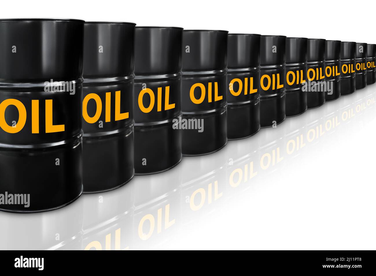 Metal oil barrels. Oil, gas and petroleum industry and manufacturing ...