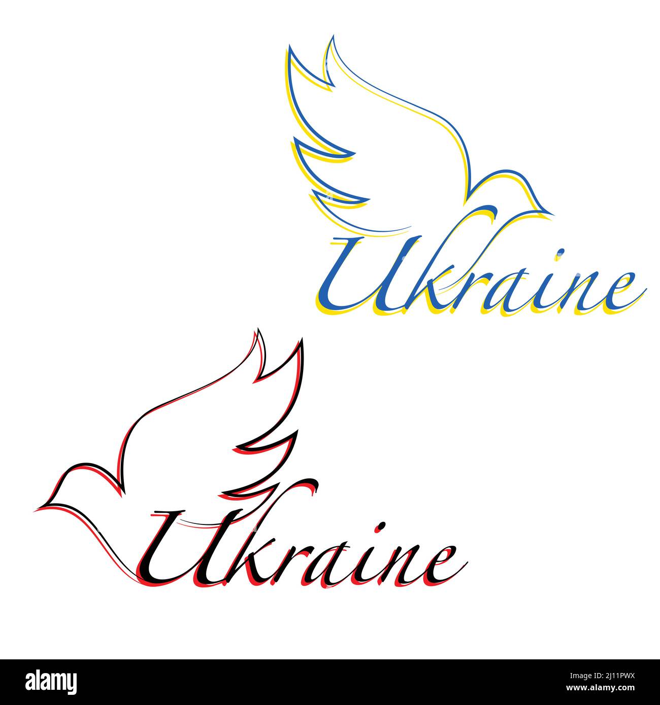 Ukraine flag dove peace Stock Vector Images - Alamy