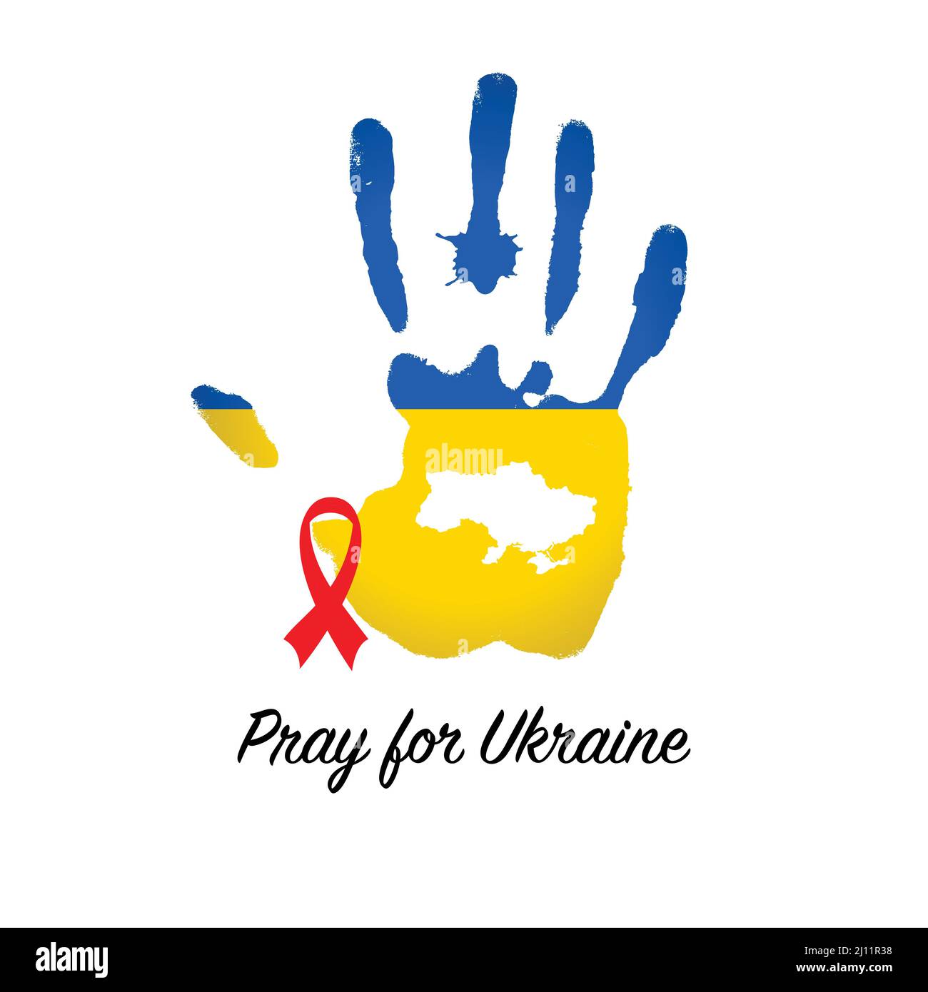 Hand print Ukraine flag and map Stock Vector Image & Art - Alamy