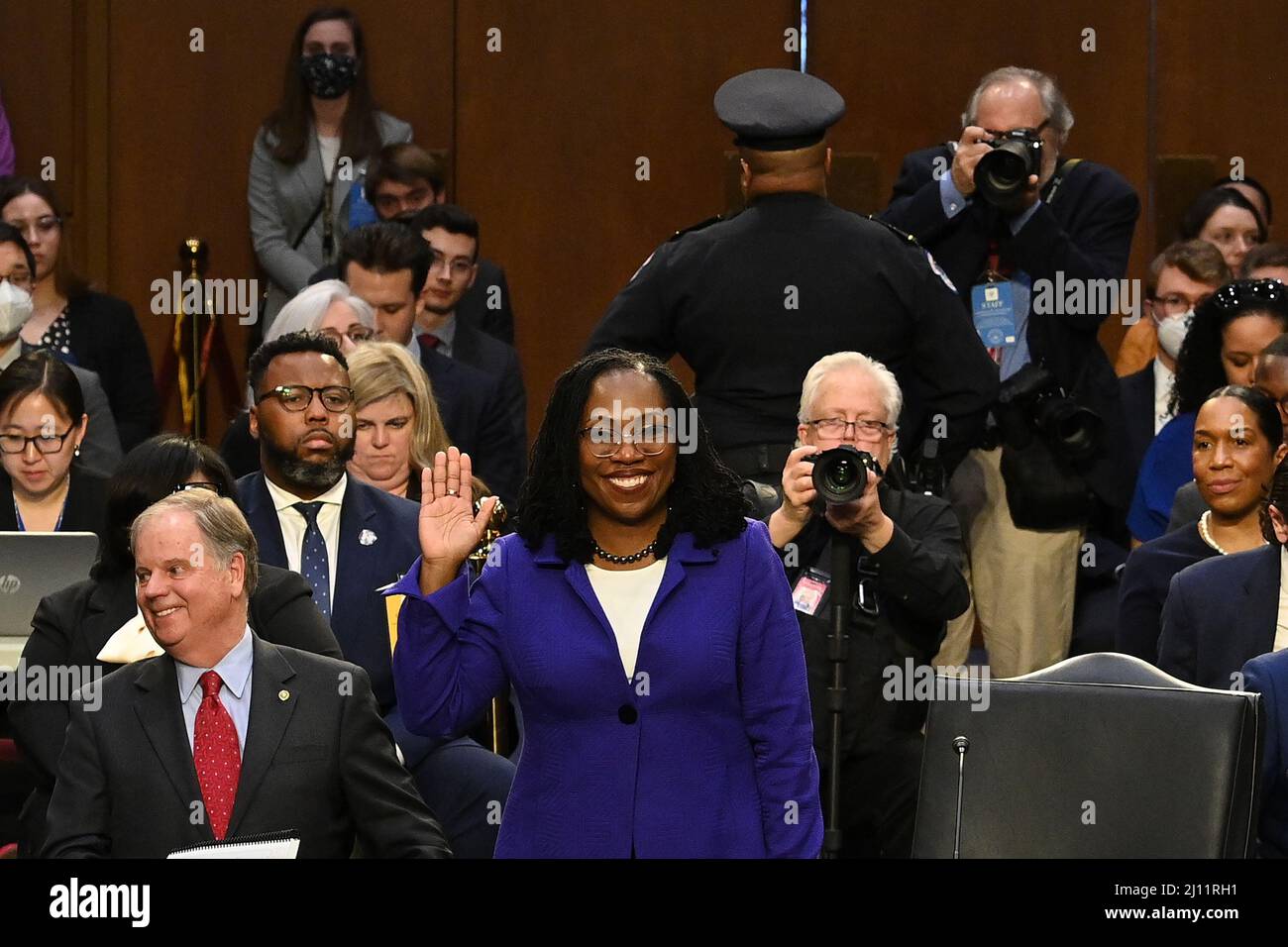 Supreme Court nominee Judge Ketanji Brown Jackson is sworn in during ...