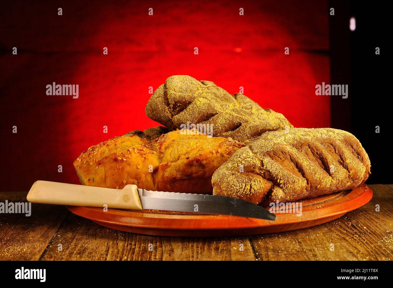 Bread variety on the table Stock Photo - Alamy