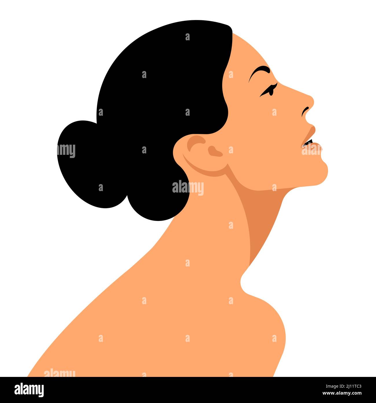 Close-up beautiful woman face with perfect skin. Beautiful, sensual ...