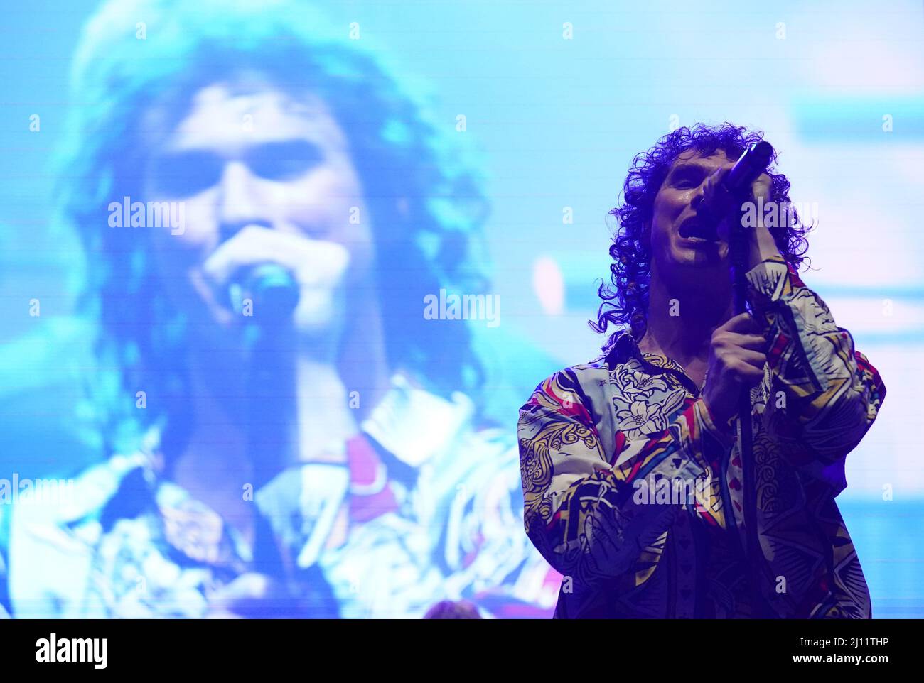 Rob Damiani of Don Broco, performing during the Teenage Cancer Trust ...
