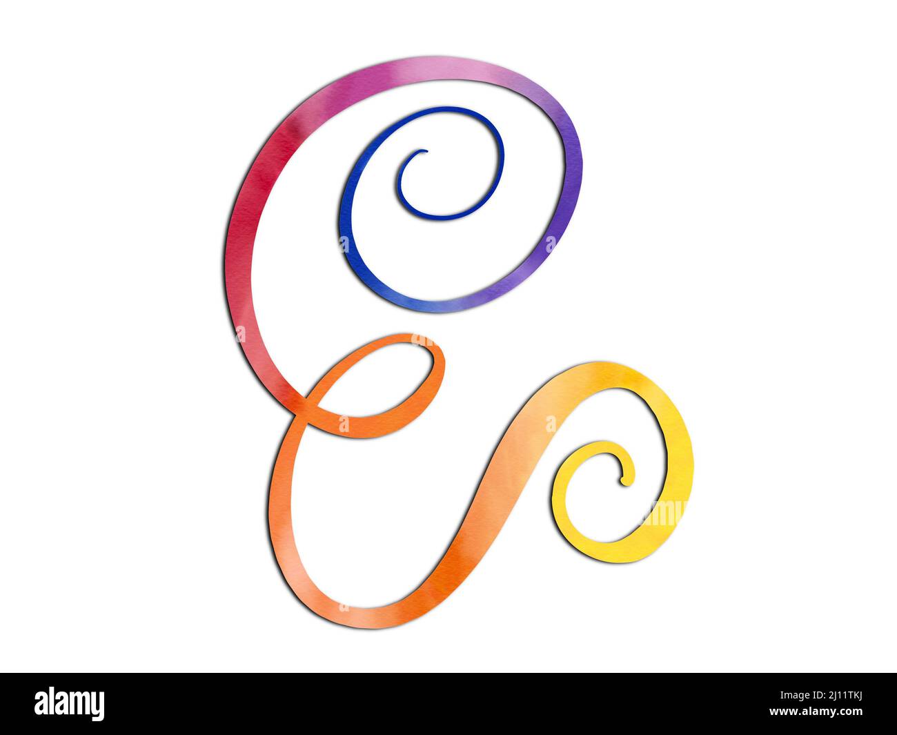 letter e rainbow watercolor effect Stock Photo - Alamy
